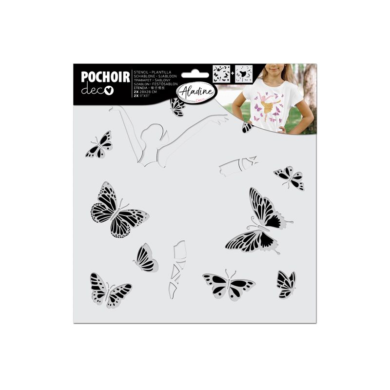 Dvojitá šablona Aladine, 28x28 cm - Motýlí baletka | Aladine.cz